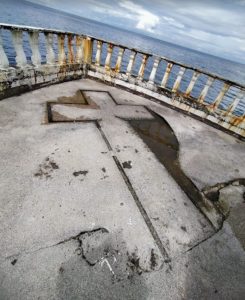 What is in Camiguin's Sunken Cemetery?